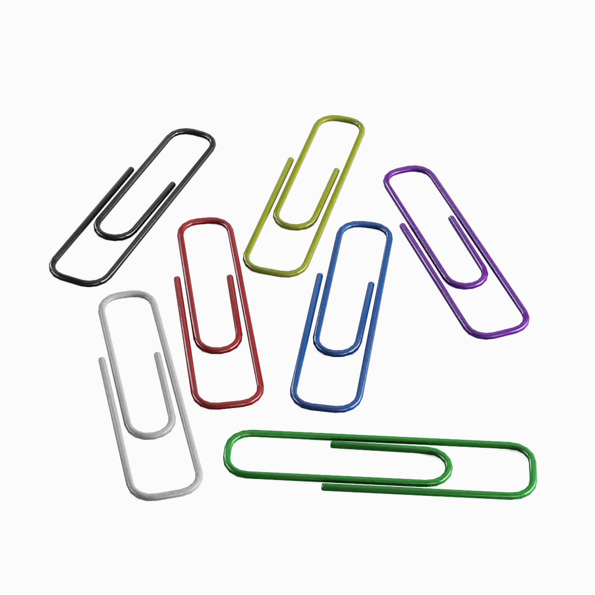Plastic Paper Clips 7 pcs - 3D Model by Sergey_Anzurov