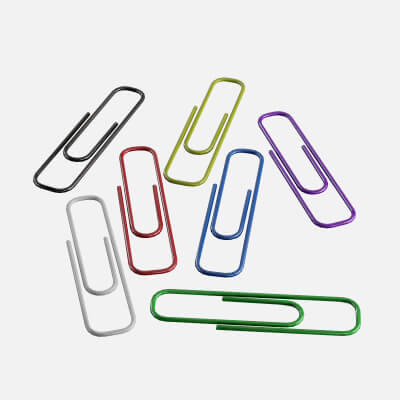 Plastic Paper Clips 7 pcs - 3D Model by Sergey_Anzurov