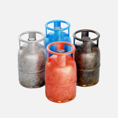 Propane Gas Balloon Set - 3D Model by Sergey_Anzurov