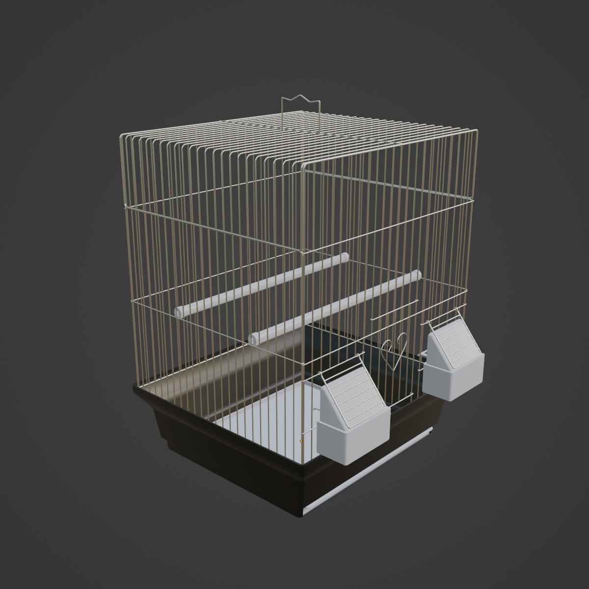 Simple Silver Birdcage - 3D Model by Sergey_Anzurov