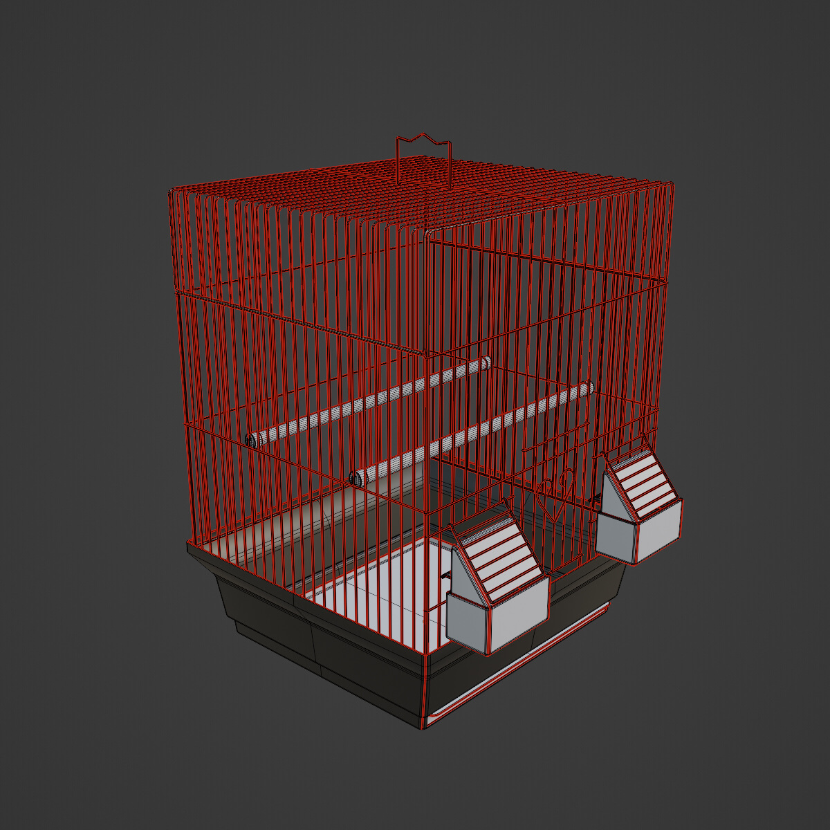 Simple Silver Birdcage - 3D Model by Sergey_Anzurov