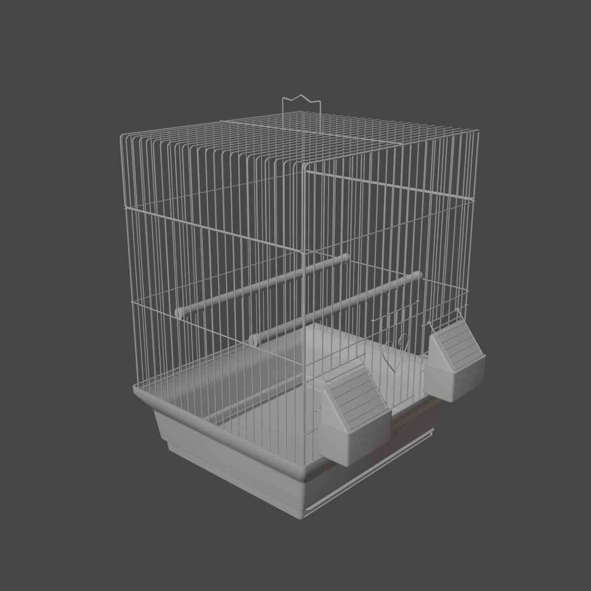 Simple Silver Birdcage - 3D Model by Sergey_Anzurov