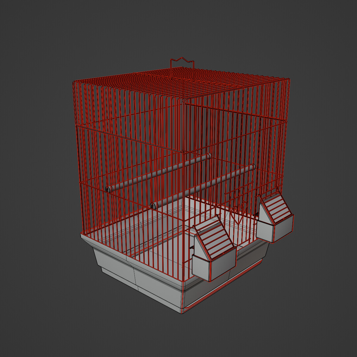 Simple Silver Birdcage - 3D Model by Sergey_Anzurov