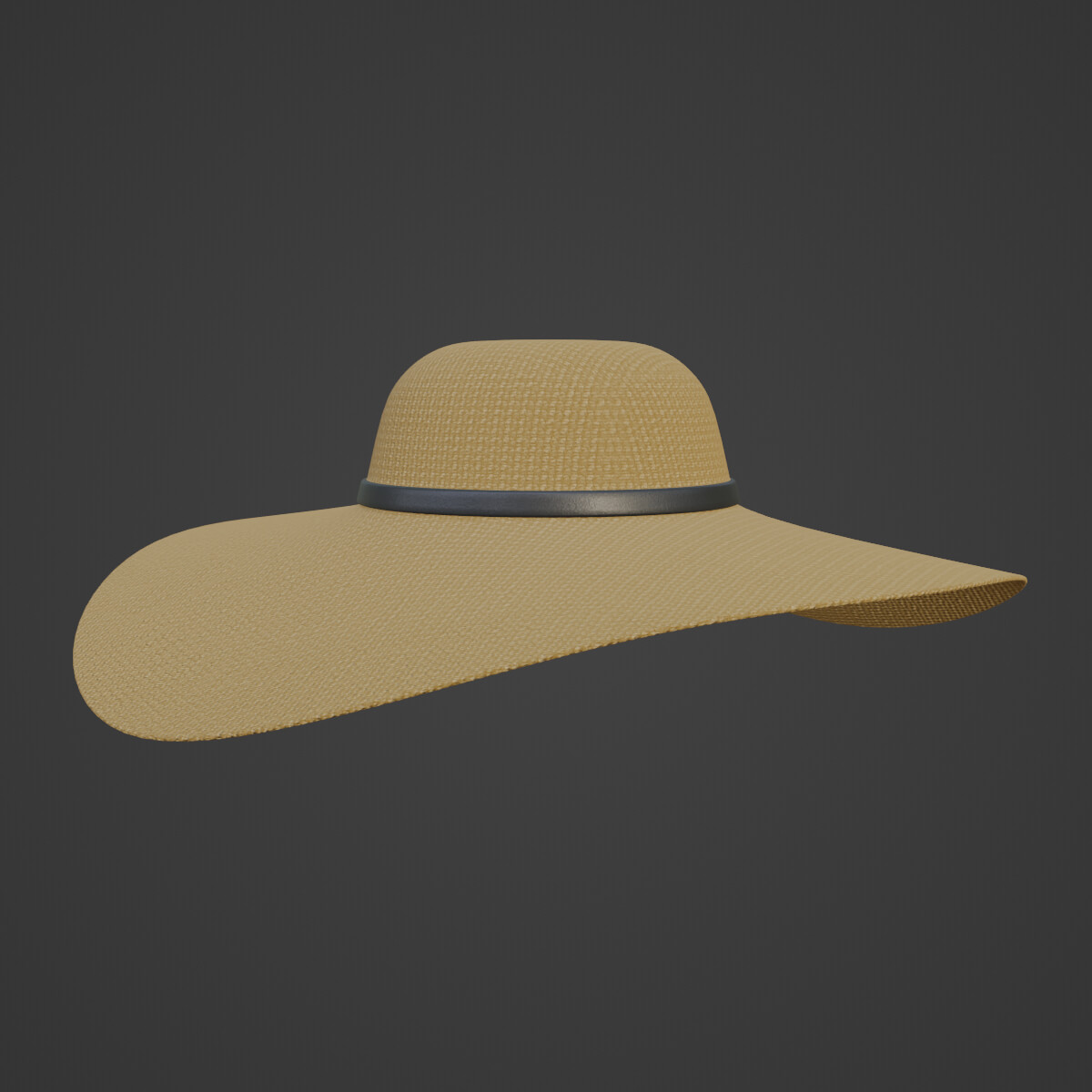 Straw Sun Hat 01 - 3D Model by Sergey_Anzurov