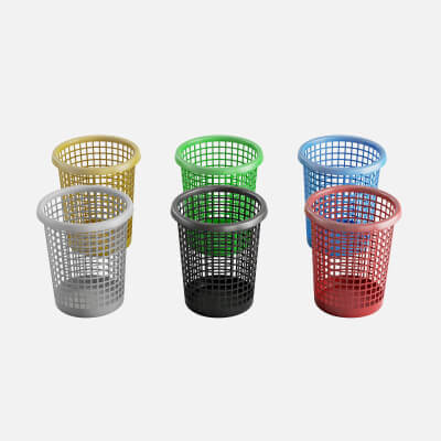 Waste Paper Basket Set - 3D Model by Sergey_Anzurov