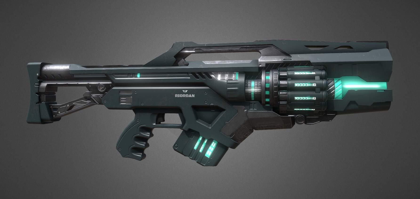 Sci-Fi Automatic Weapon 3D Model by sergey971