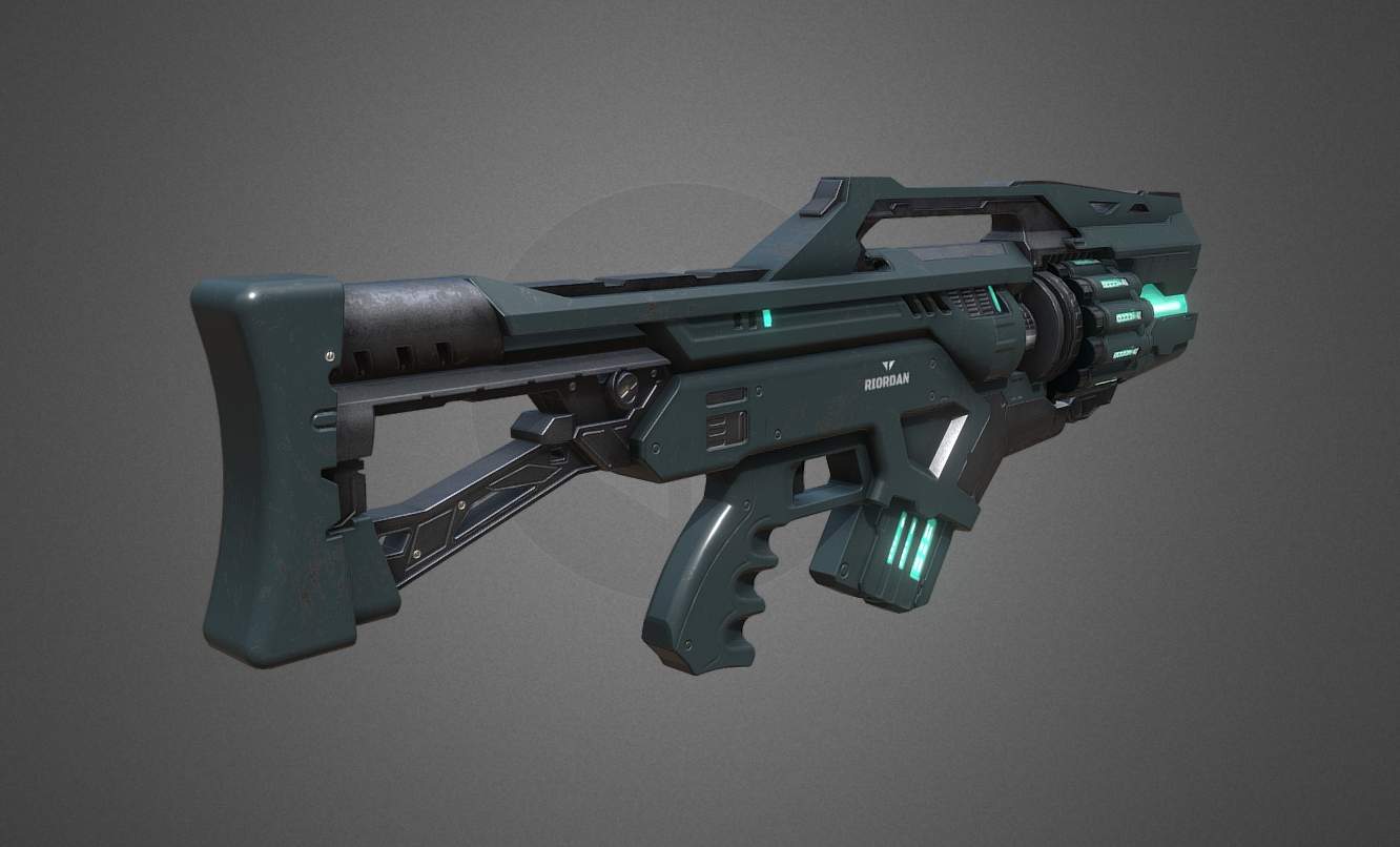 Sci-Fi Automatic Weapon 3D Model by sergey971