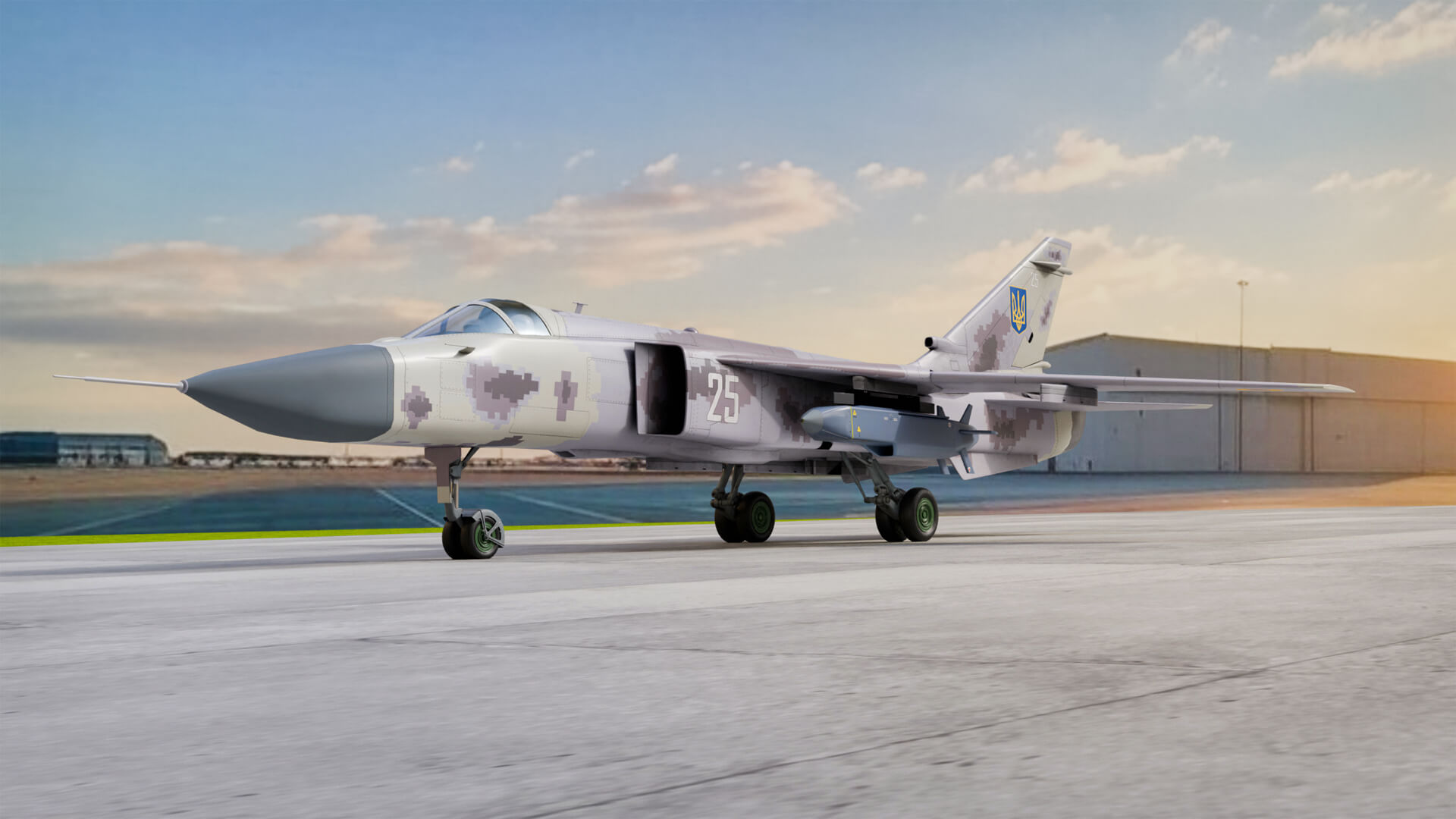 Ukrainian Sukhoi SU-24 Bomber With Storm Shadow Misiles 3D Model by ...