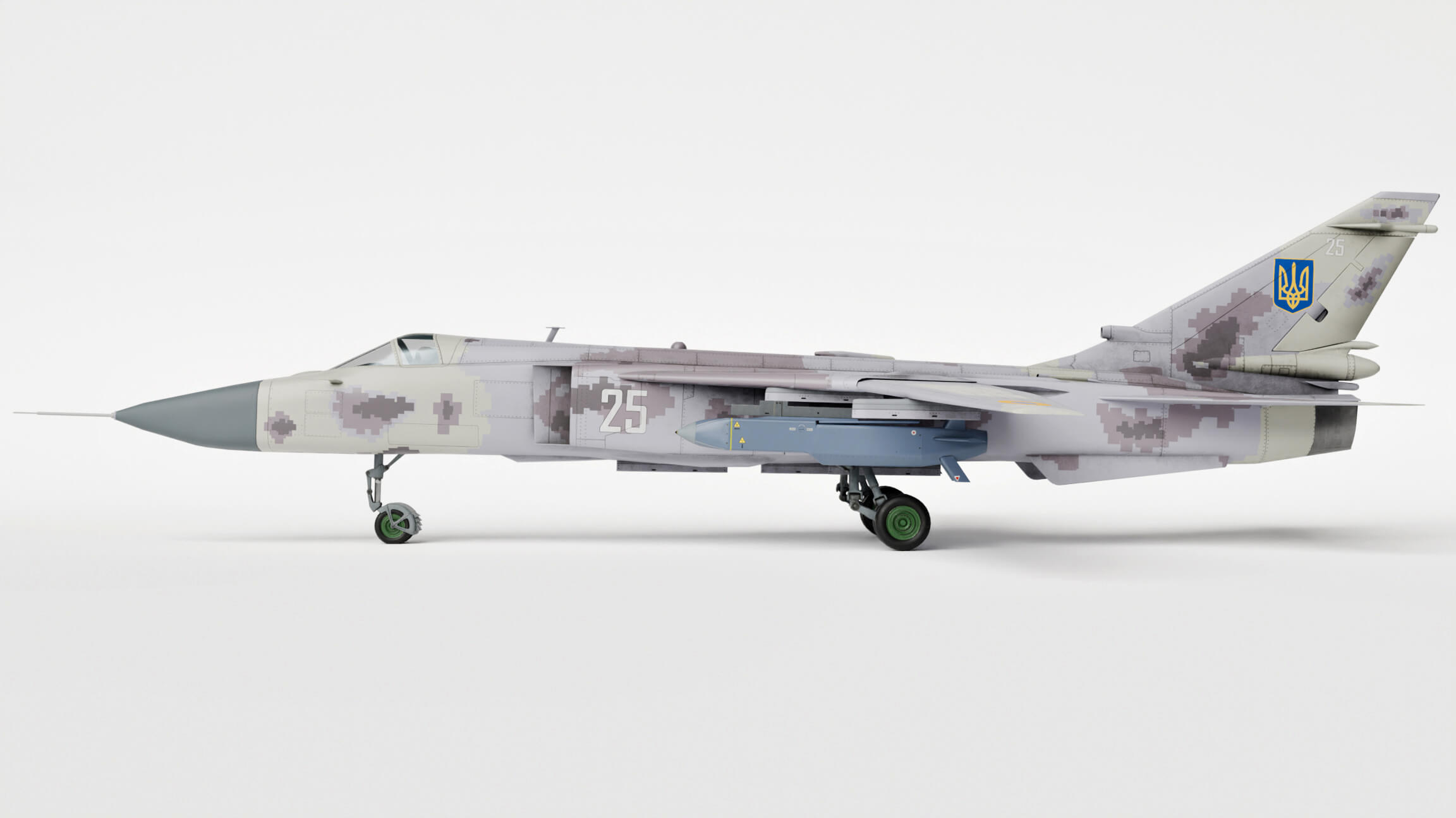 Ukrainian Sukhoi SU-24 Bomber With Storm Shadow Misiles 3D Model by ...