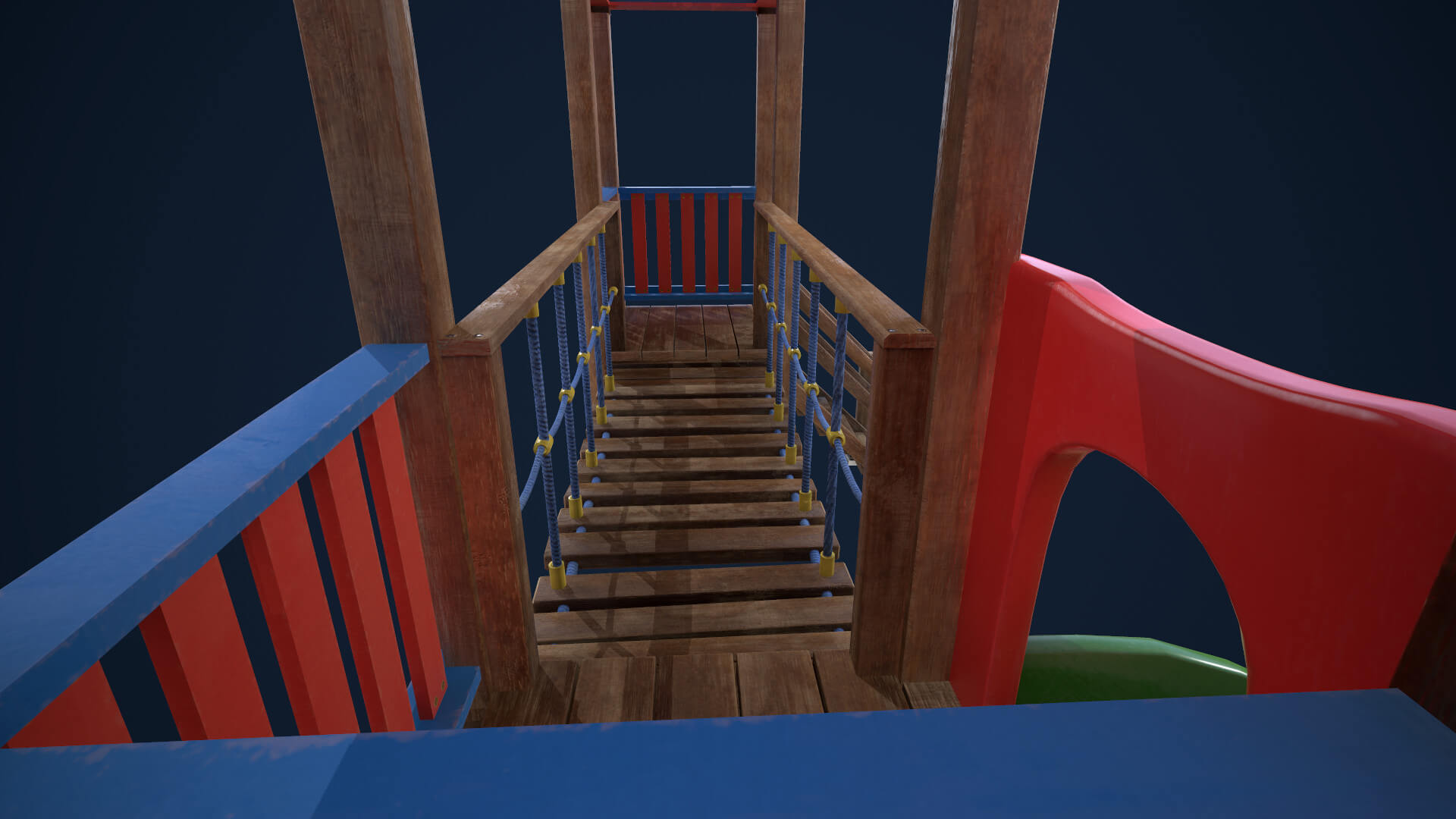 Playground Slide With Bridge - 3D Model by sergio delacruz