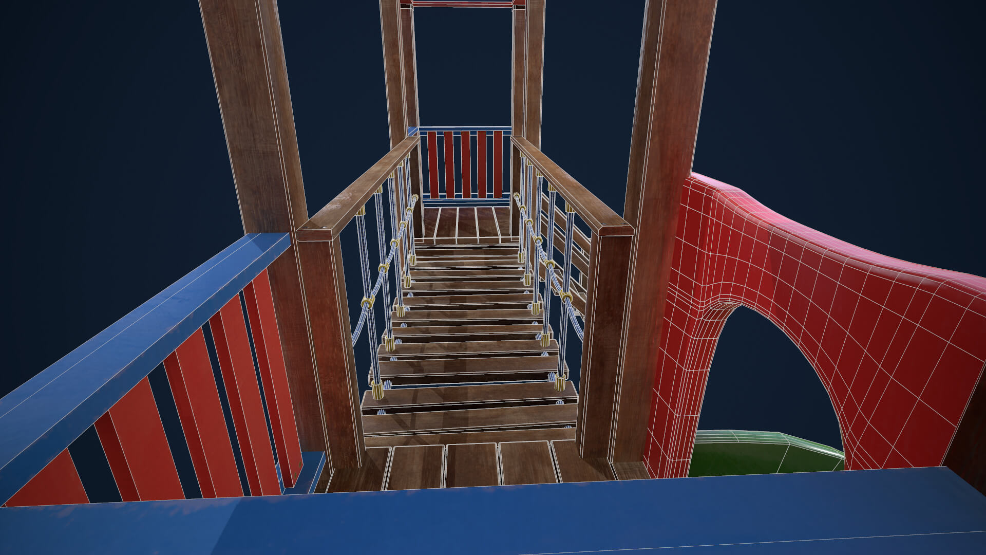 Playground Slide With Bridge - 3D Model by sergio delacruz