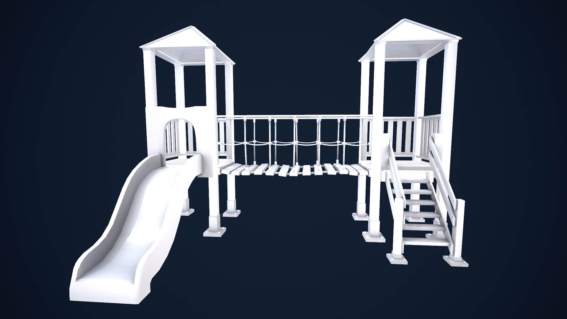 Playground Slide With Bridge - 3D Model by sergio delacruz