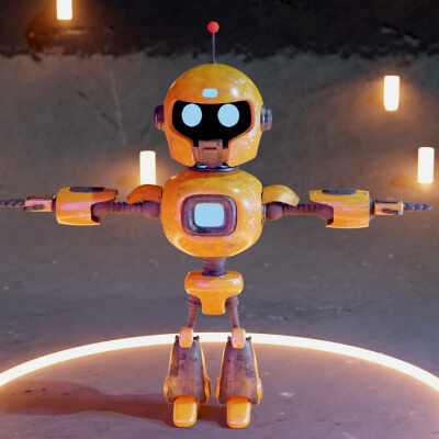 Stylized Robot Character - 3D Model by Seric