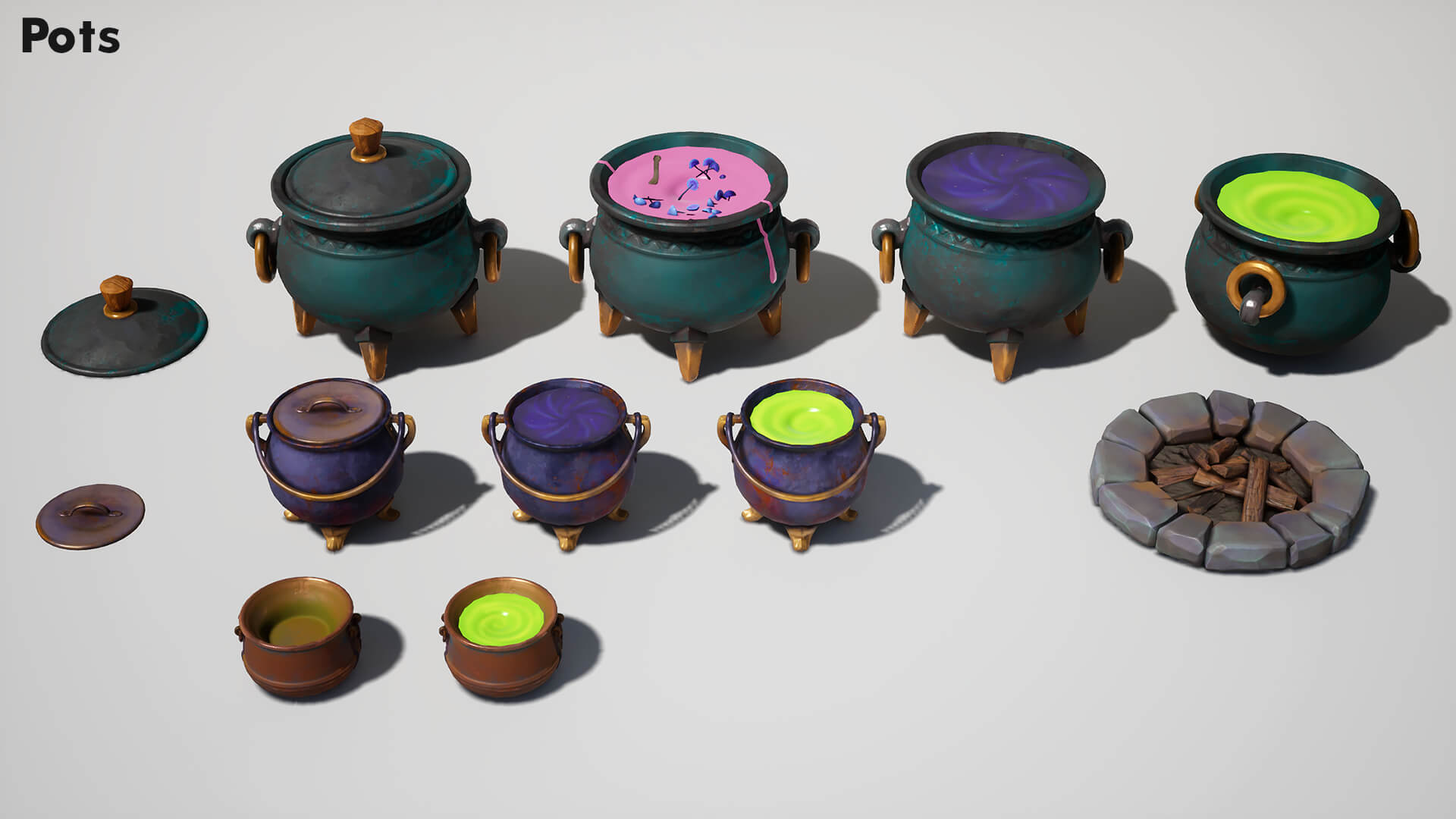 Potion Props Pack - 3D Model by seriouscat