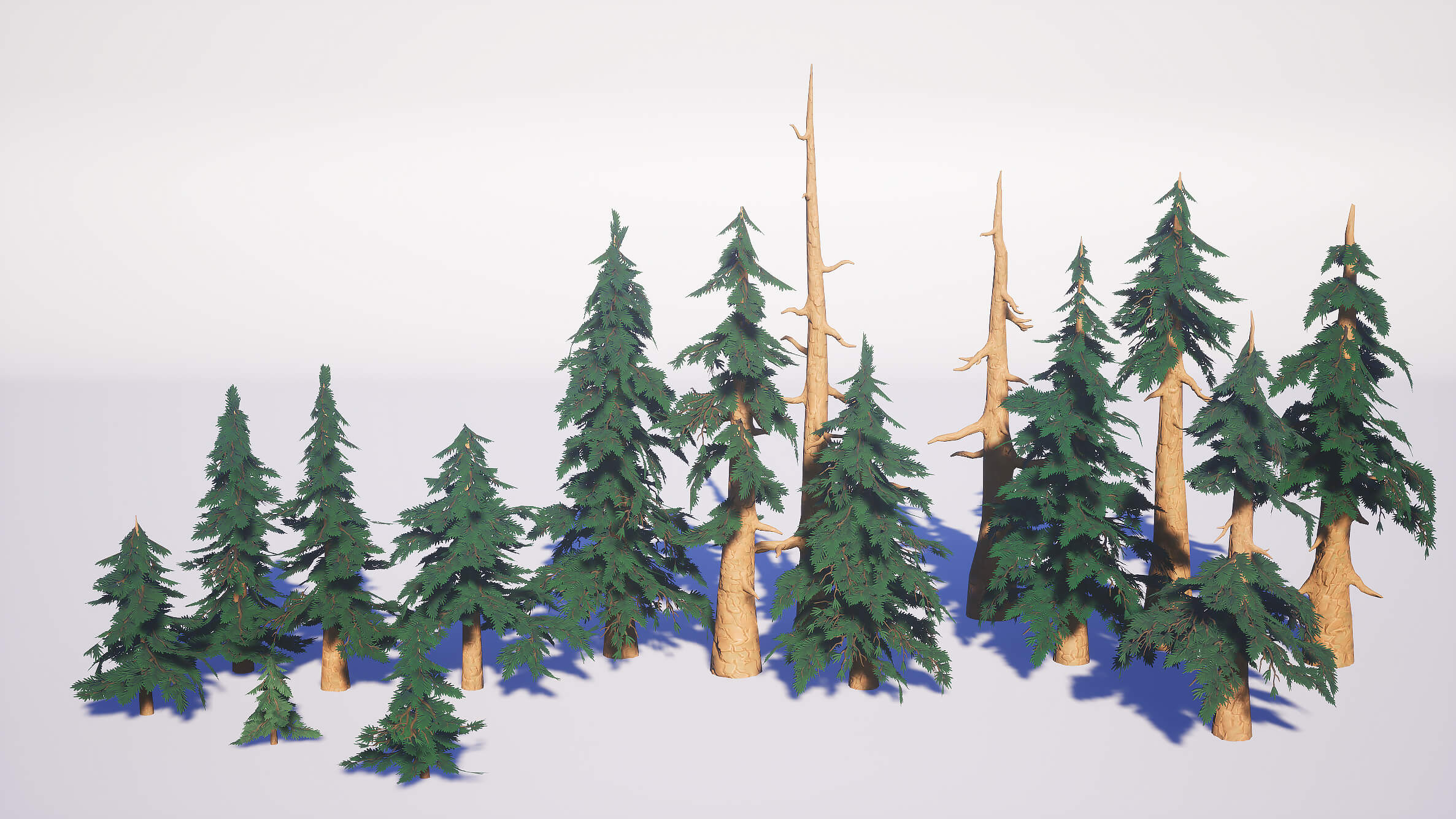 Simple Firs Pack - 3D Model by seriouscat