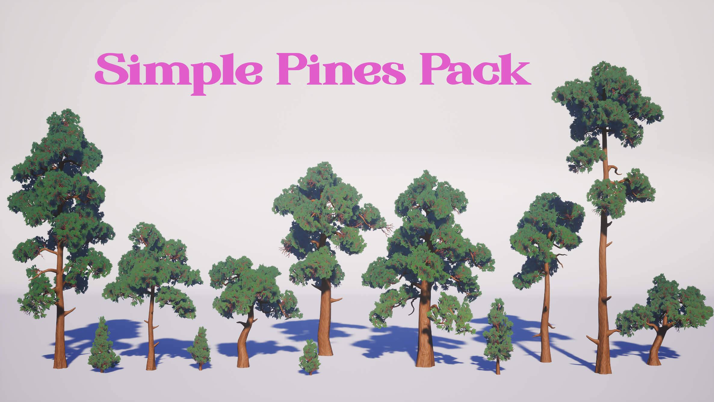 Simple Pines Pack - 3D Model by seriouscat