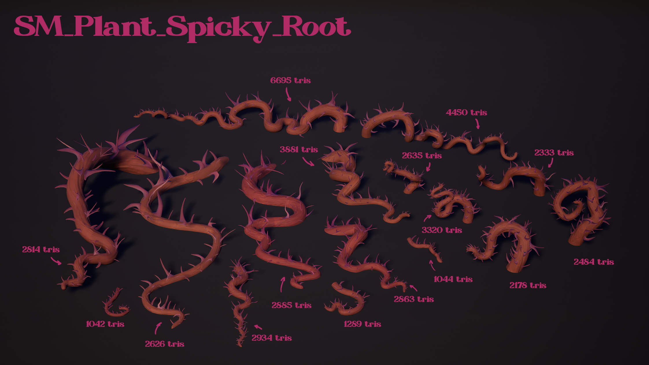 Spiky Plants Pack - 3D Model by seriouscat
