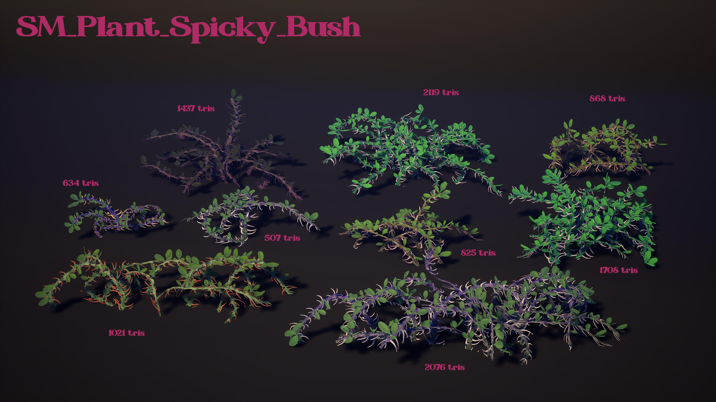 Spiky Plants Pack - 3D Model by seriouscat