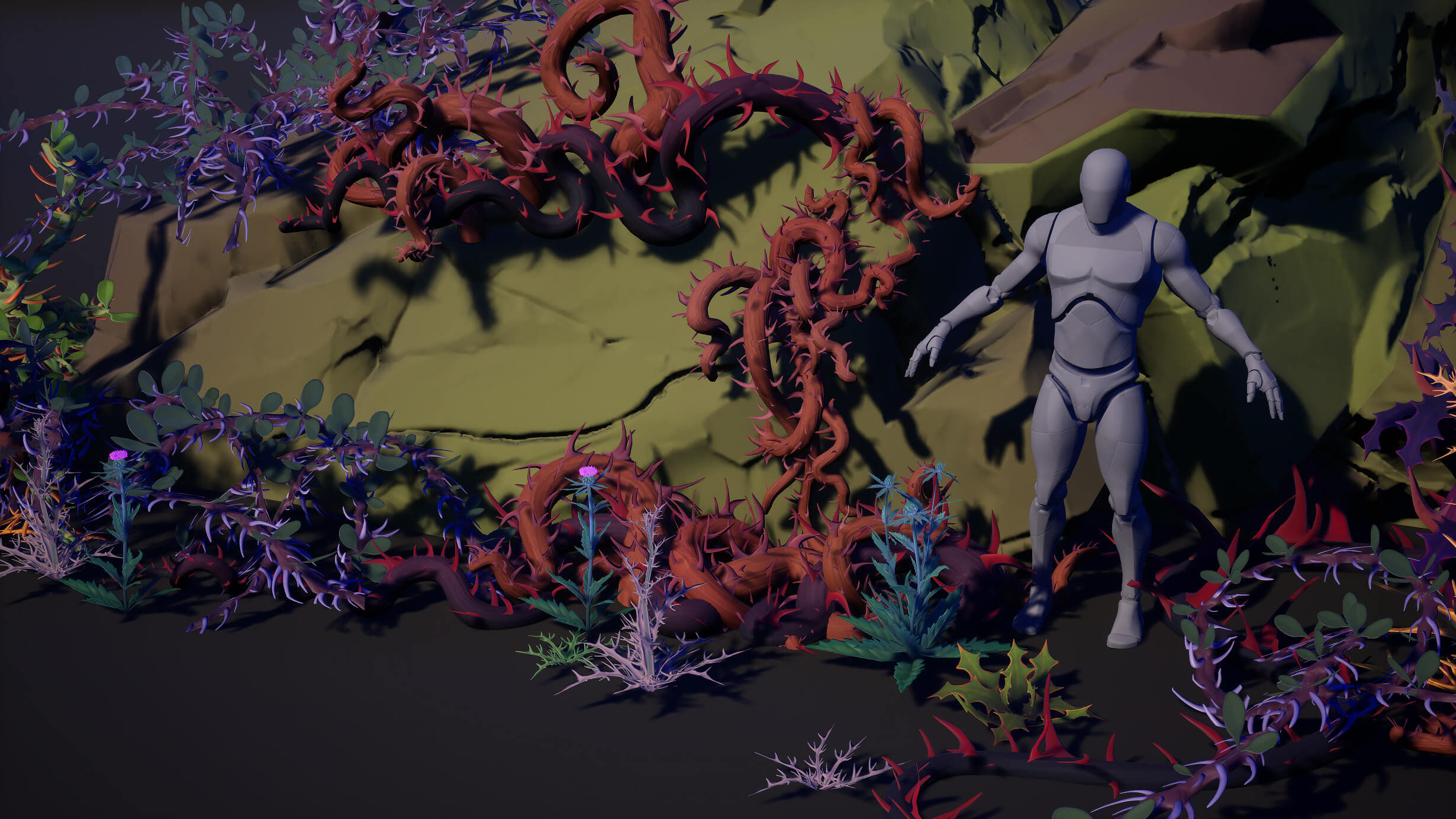 Spiky Plants Pack - 3D Model by seriouscat