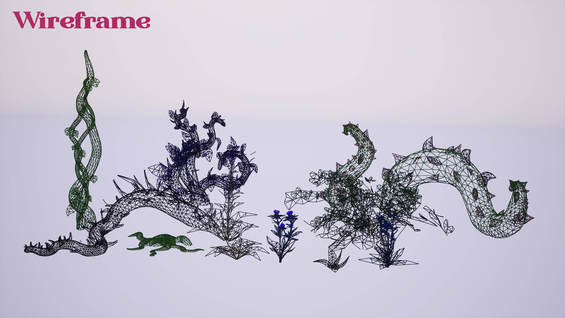 Spiky Plants Pack - 3D Model by seriouscat