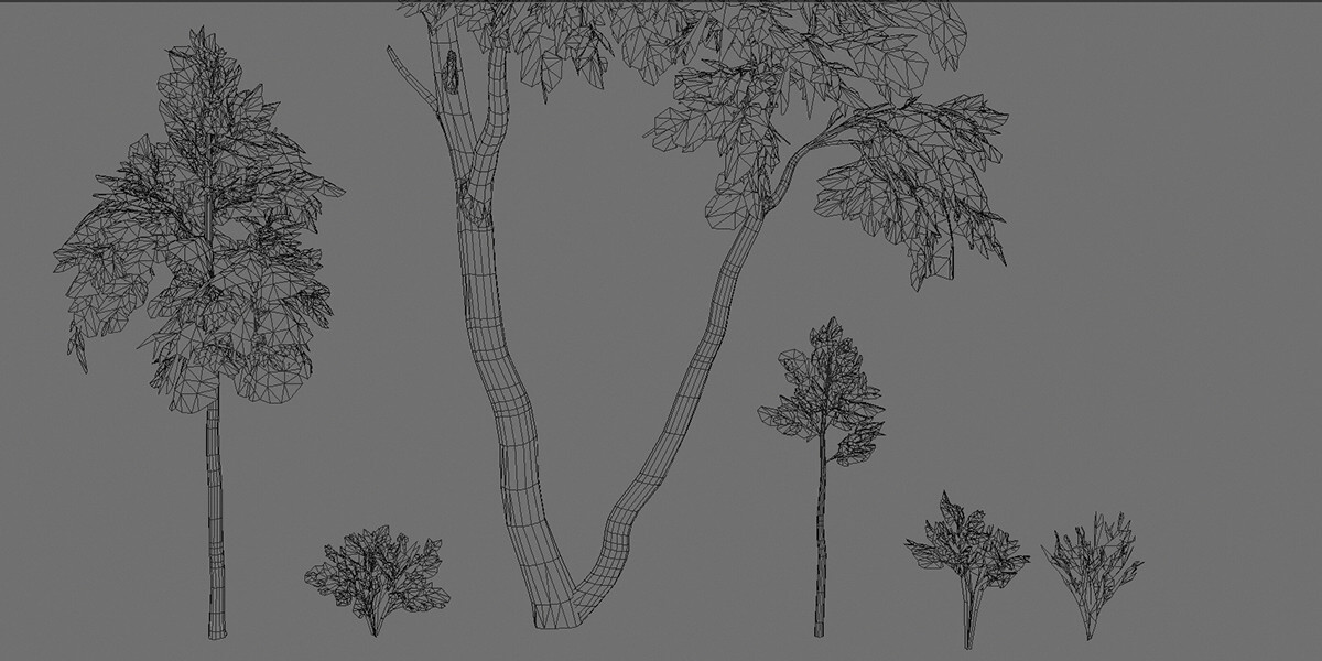 Stylized Birch Trees Pack - 3D Model by seriouscat