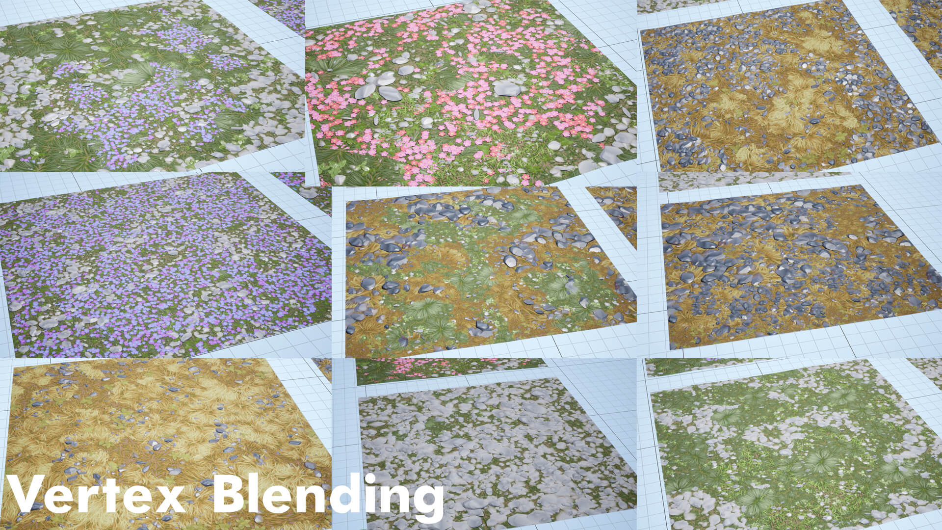 Stylized Ground Textures - Grass/Rocks/Flowers 3D Model by seriouscat