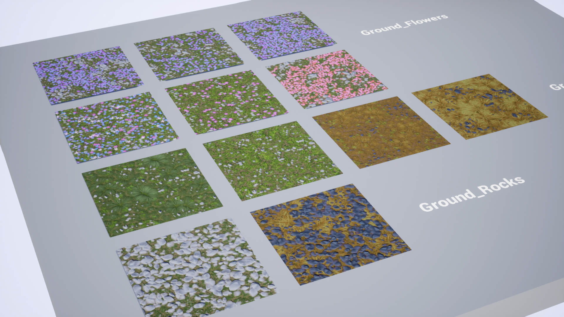 Stylized Ground Textures - Grass/Rocks/Flowers 3D Model by seriouscat