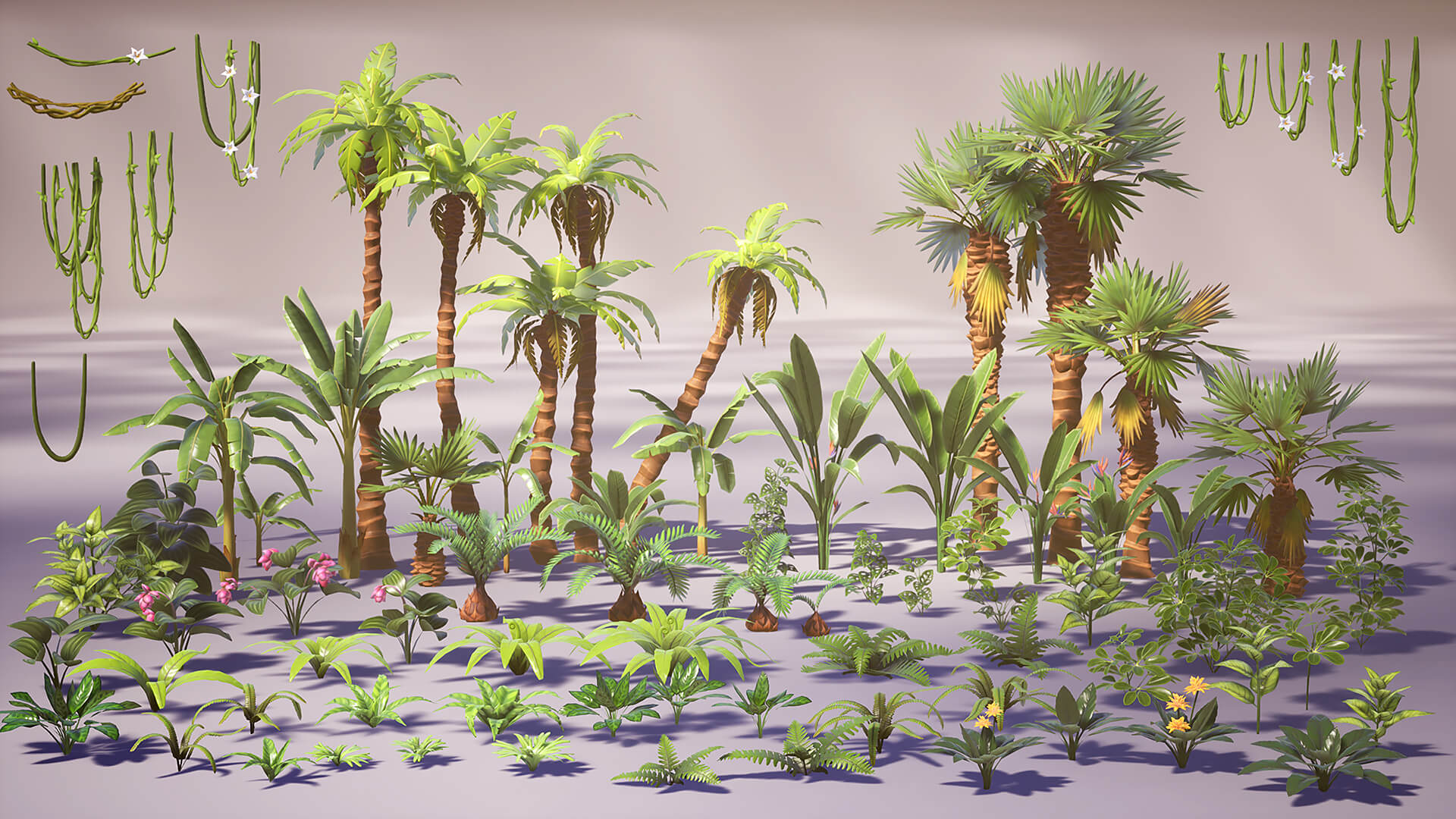 Tropical Plants Pack - 3D Model by seriouscat