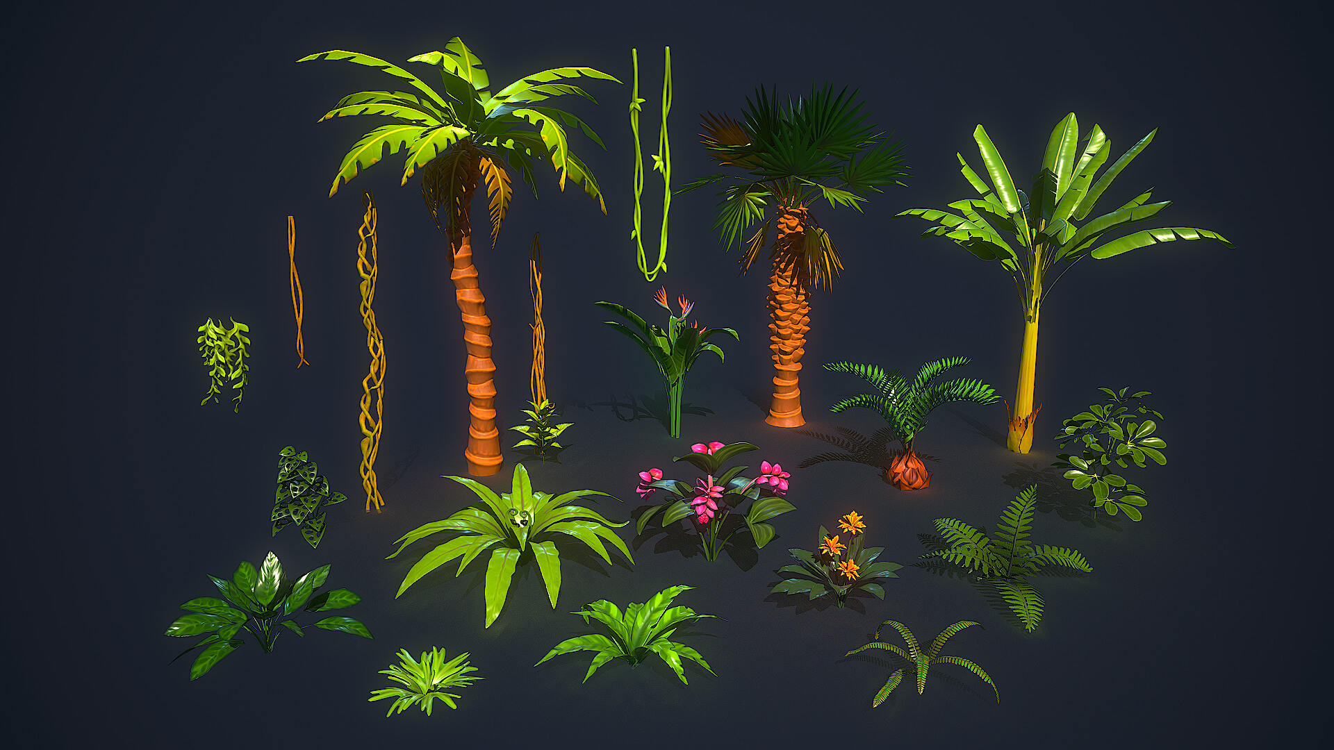 Tropical Plants Pack - 3D Model by seriouscat