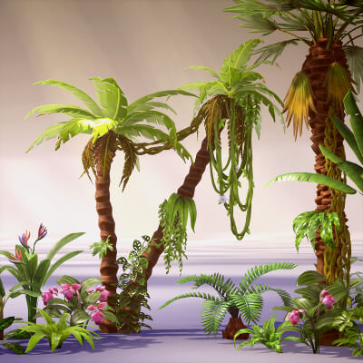 Tropical Plants Pack - 3D Model by seriouscat