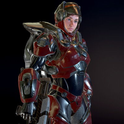 Character Sci-Fi Girl 3D Model by SerjoCG