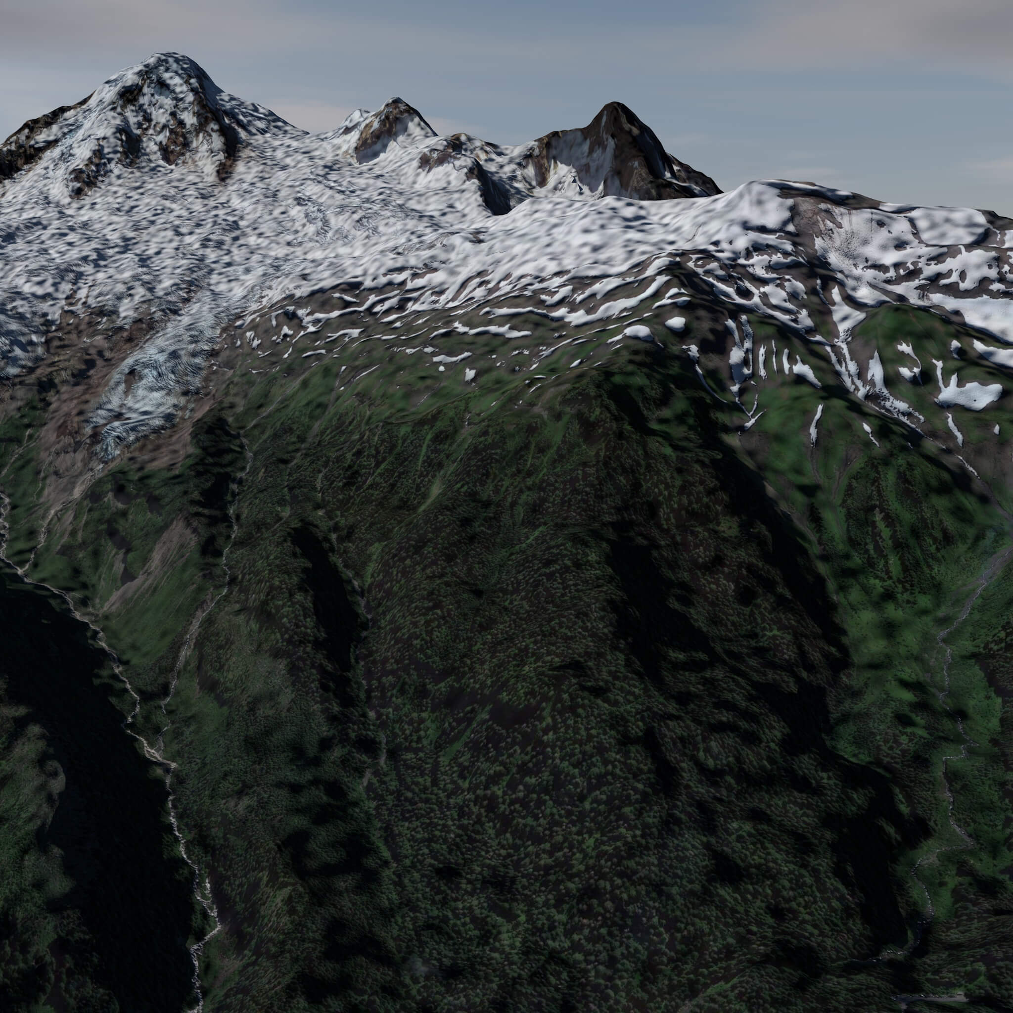 Relief Map of Mount Baker Volcano, Washington - 3D Model by Serks