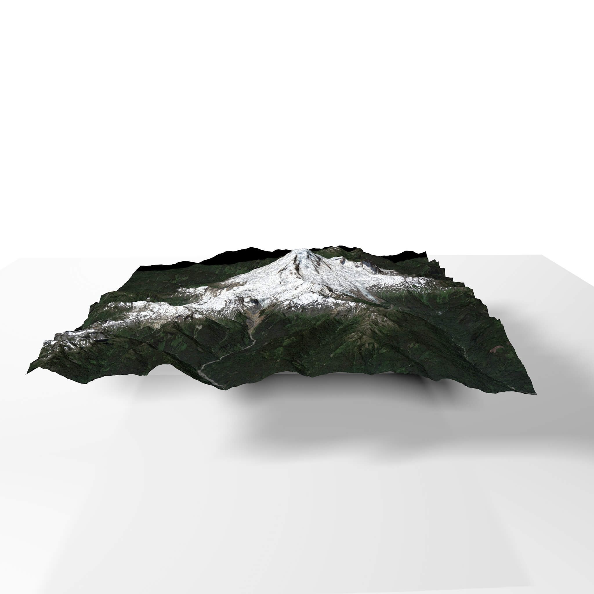 Relief Map of Mount Baker Volcano, Washington - 3D Model by Serks