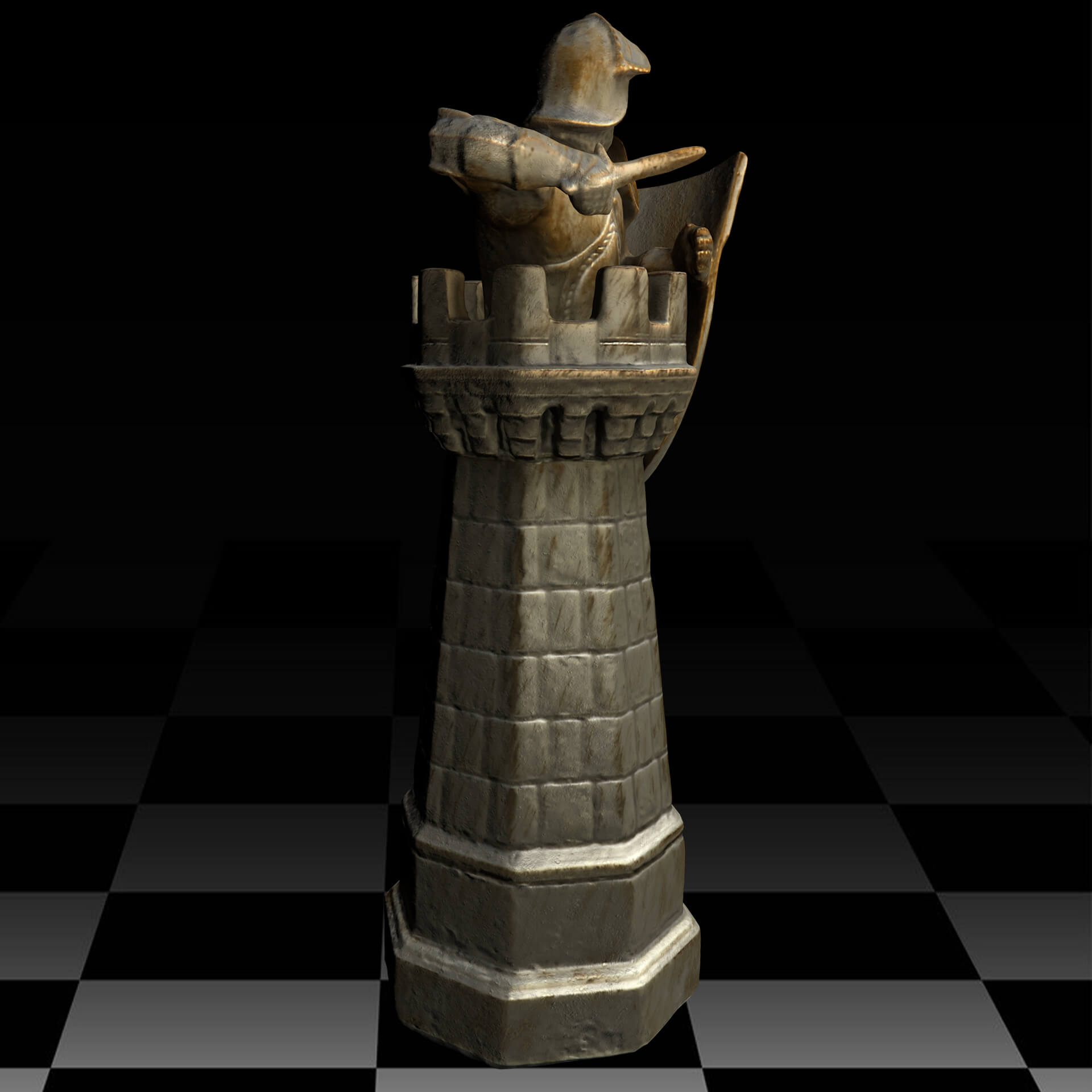 Rook Chess Piece - 3D Model by Serks