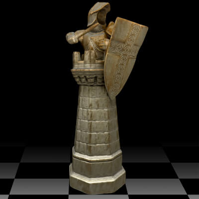 Rook Chess Piece - 3D Model by Serks
