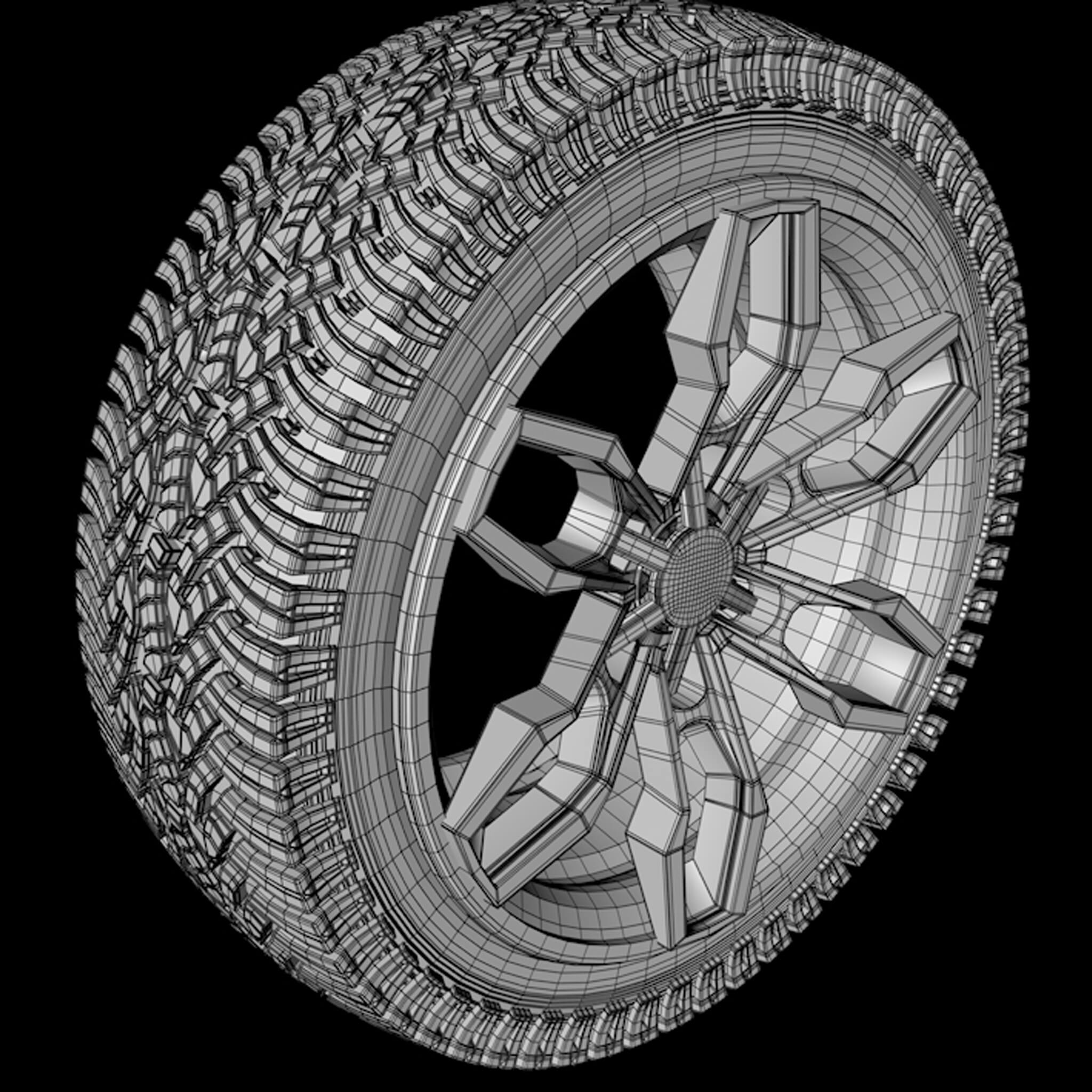 Tire With Disk - 3D Model by Serks