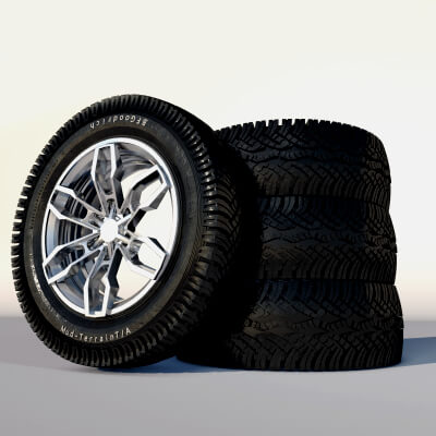 Tire With Disk - 3D Model by Serks