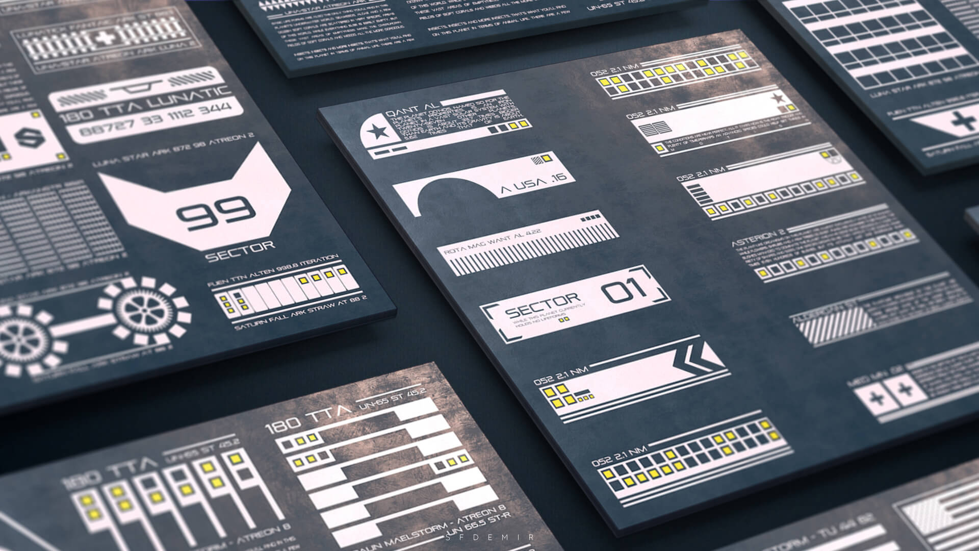 40 - Sci-Fi Alpha Decal Map Collection 2D Game Asset by sfdemir