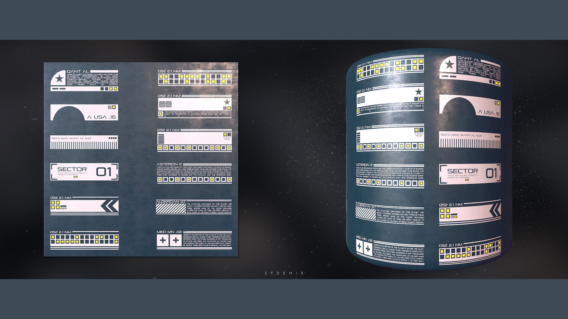 40 - Sci-Fi Alpha Decal Map Collection 2D Game Asset by sfdemir