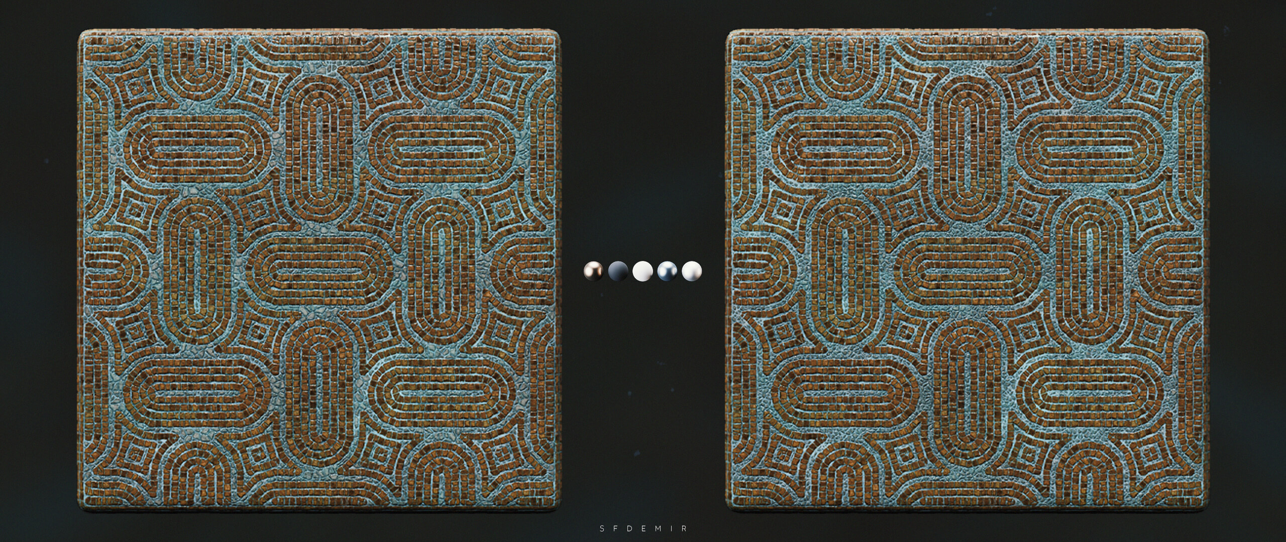 100 Substance Designer Mosaic Generator 3D Render by sfdemir