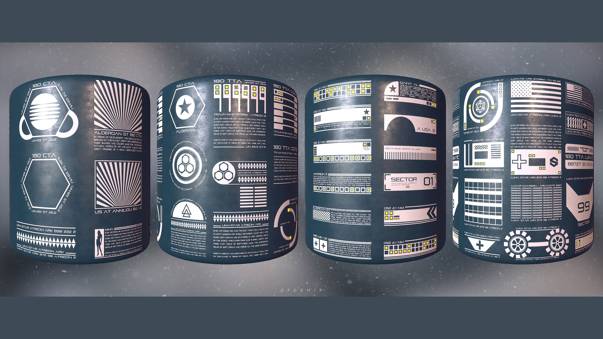 40 - Sci-Fi Alpha Decal Map Collection 3D Render by sfdemir
