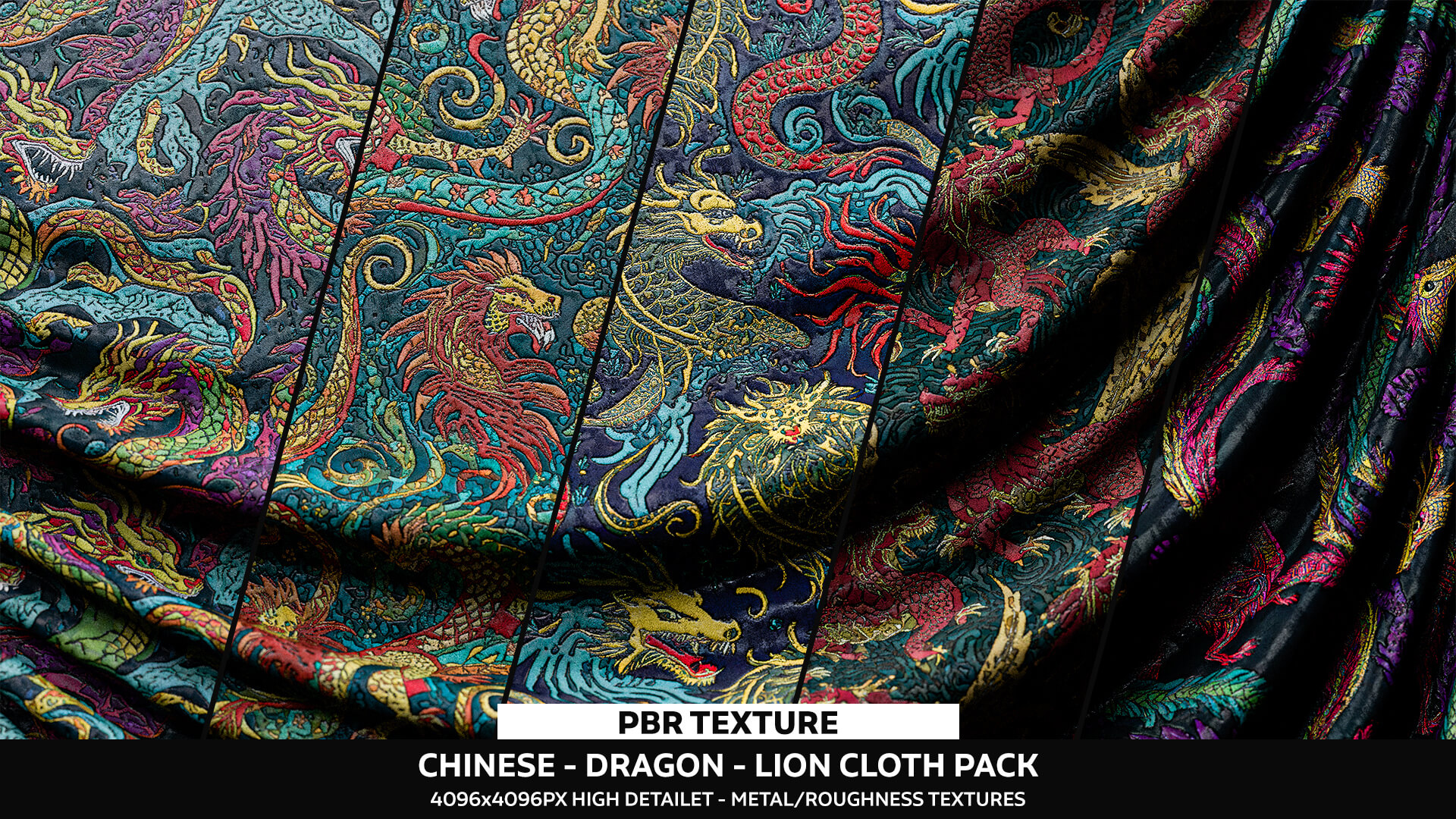 Chinese Cloth Fabric Pack - PBR 3D Render, Digital Art by sfdemir