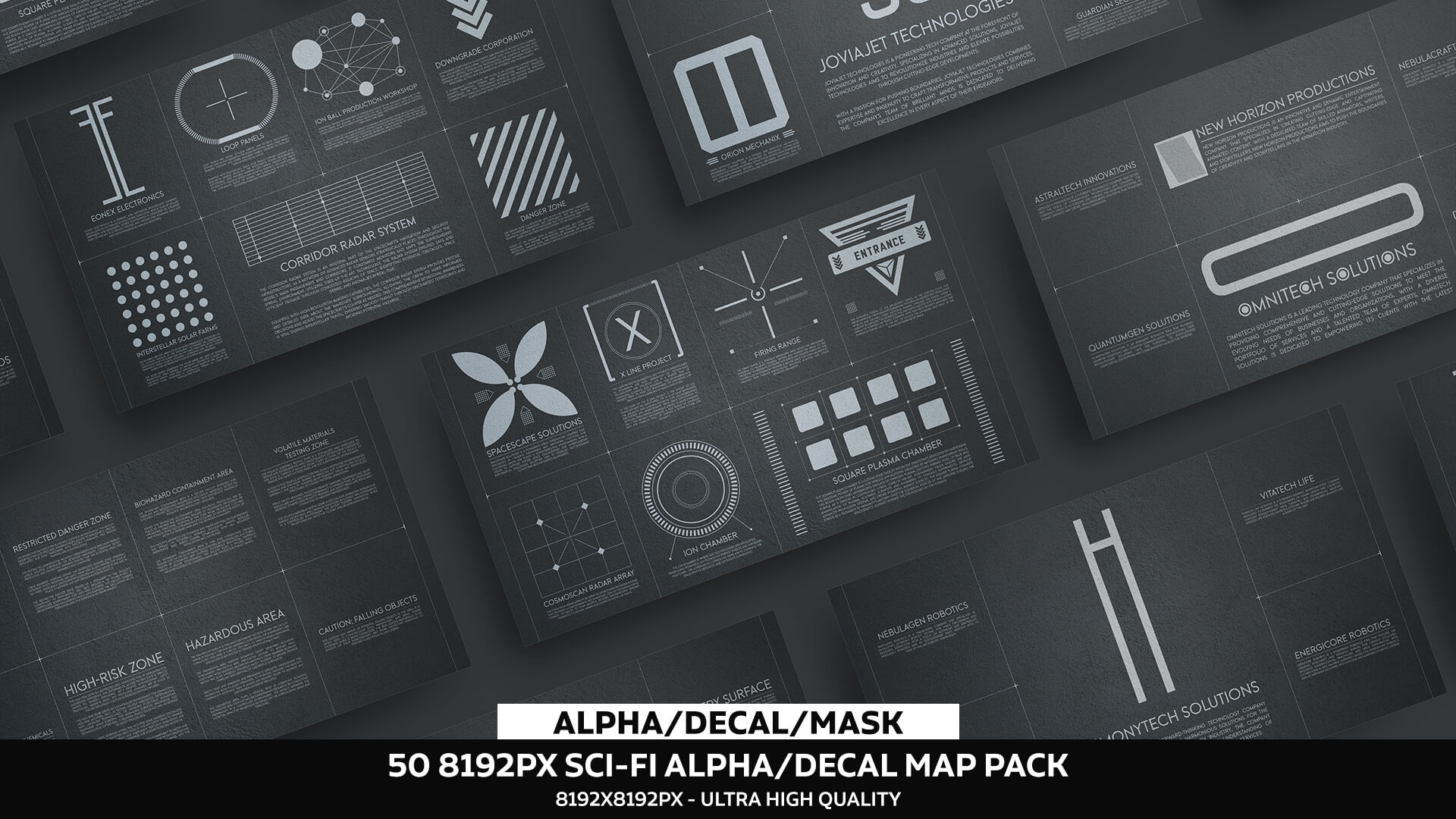 U1 Sci-Fi Alpha Decal Pack 3D Render, Digital Art by sfdemir