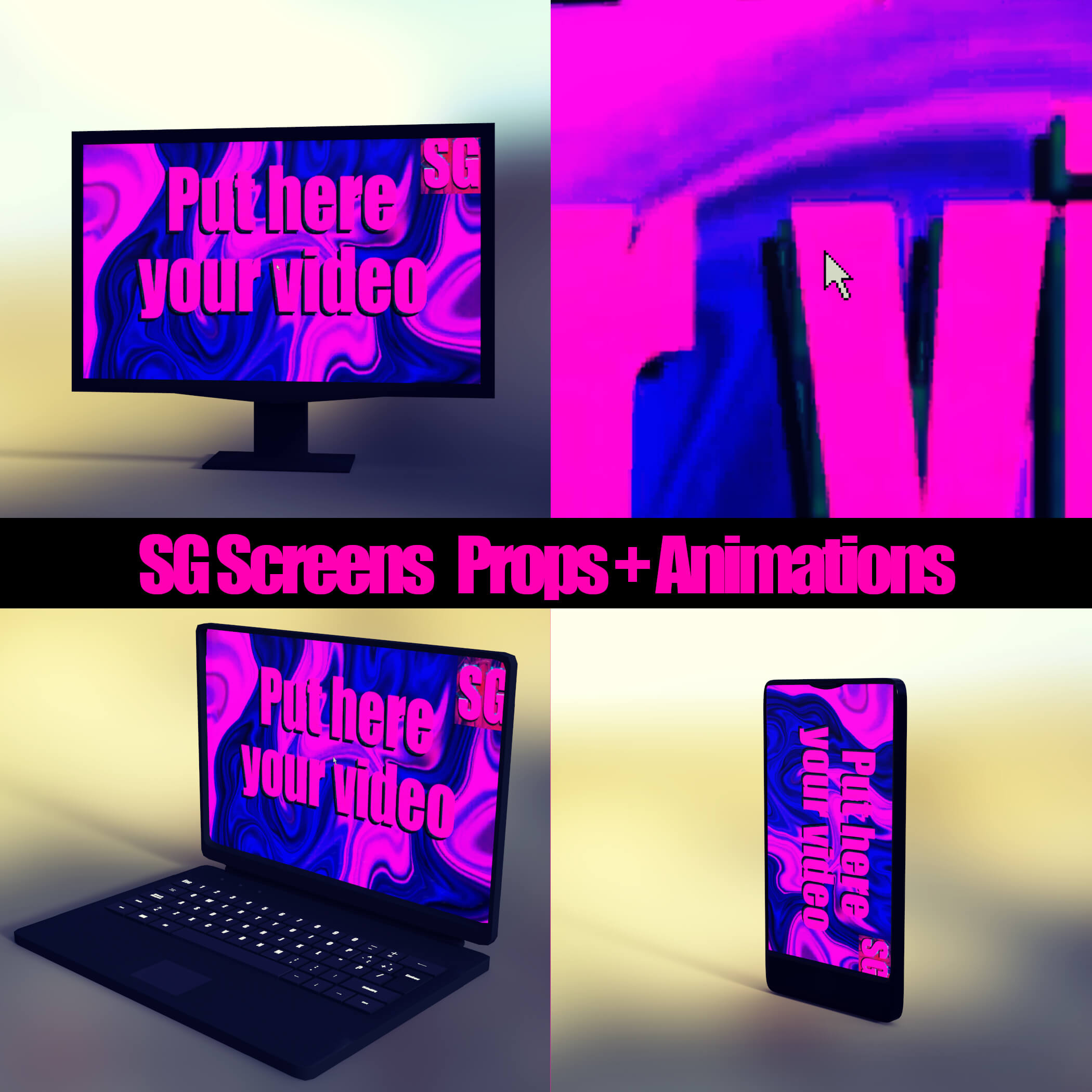 SG Screens Props & Animations - Daz Content by sgwme13