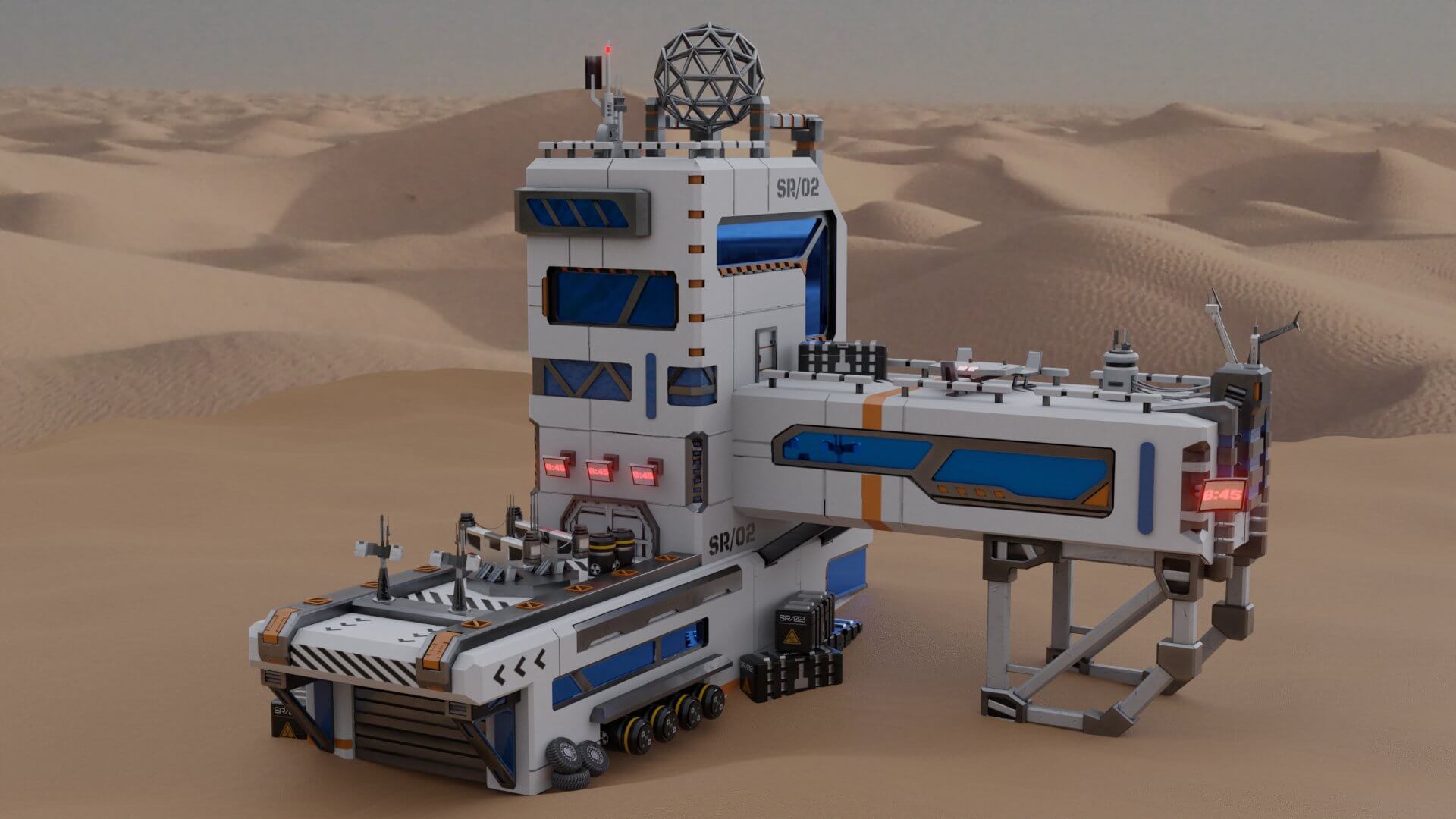 Sci-fi Communication Centre 3D Model by Shadowrazesss