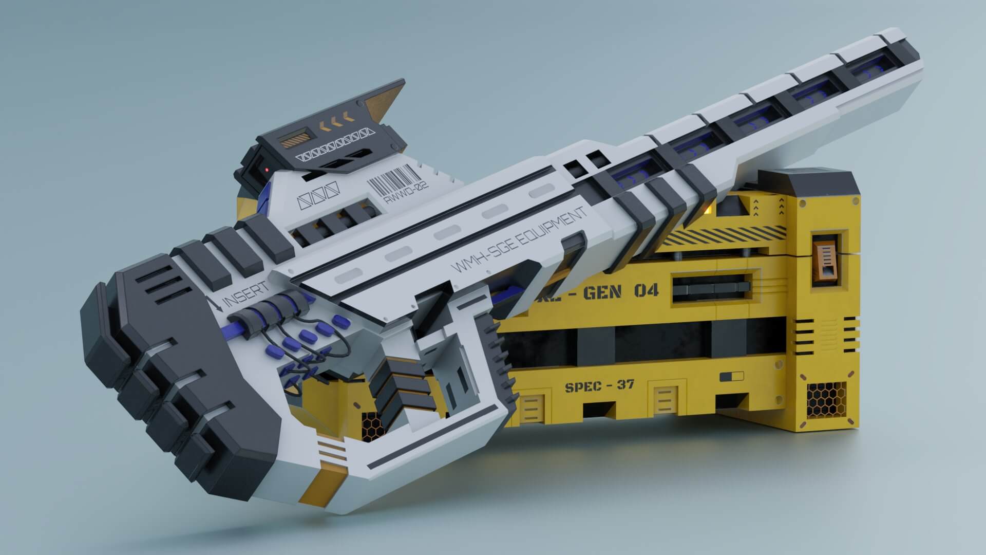 Sci-fi Weapon 3D Model by Shadowrazesss
