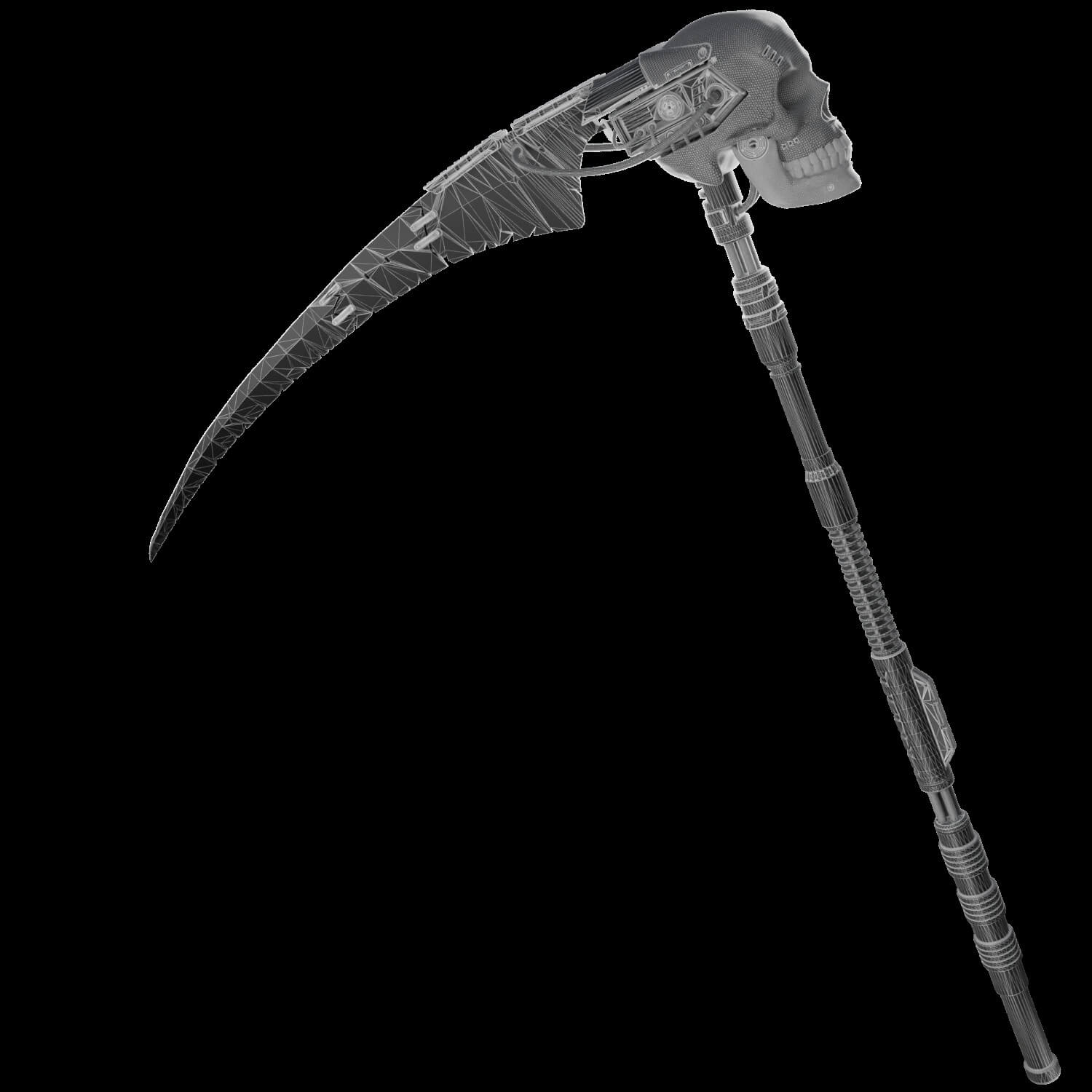 Skull Sci-Fi Scythe 3D Model by Shadowrazesss