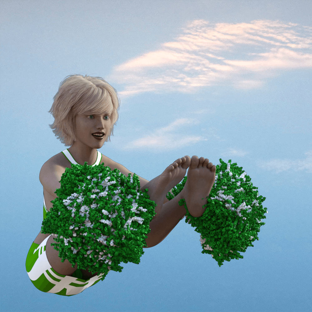 Cheer Leader In The Air 3d Render Renderhub Gallery