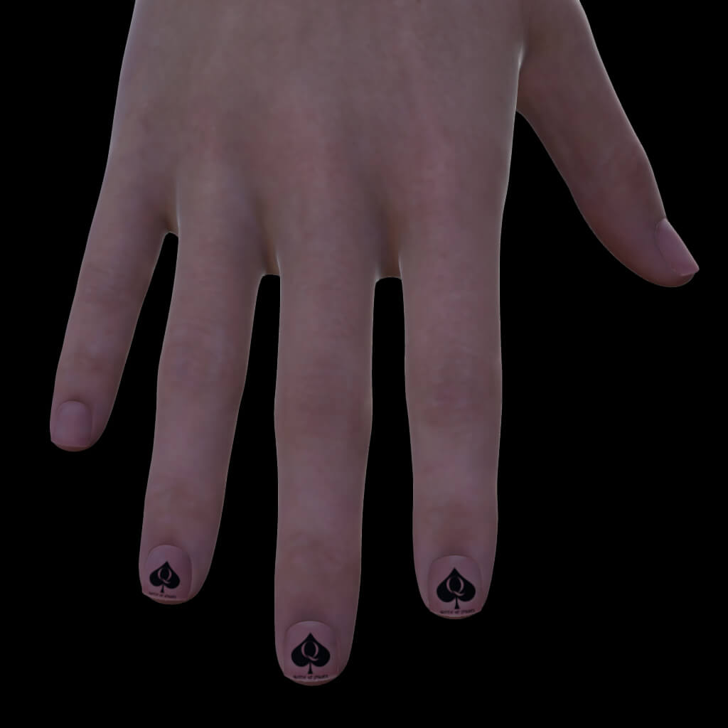 Queen of Spades Nail Tattoo Set One for Genesis 9 - Daz Content by ...