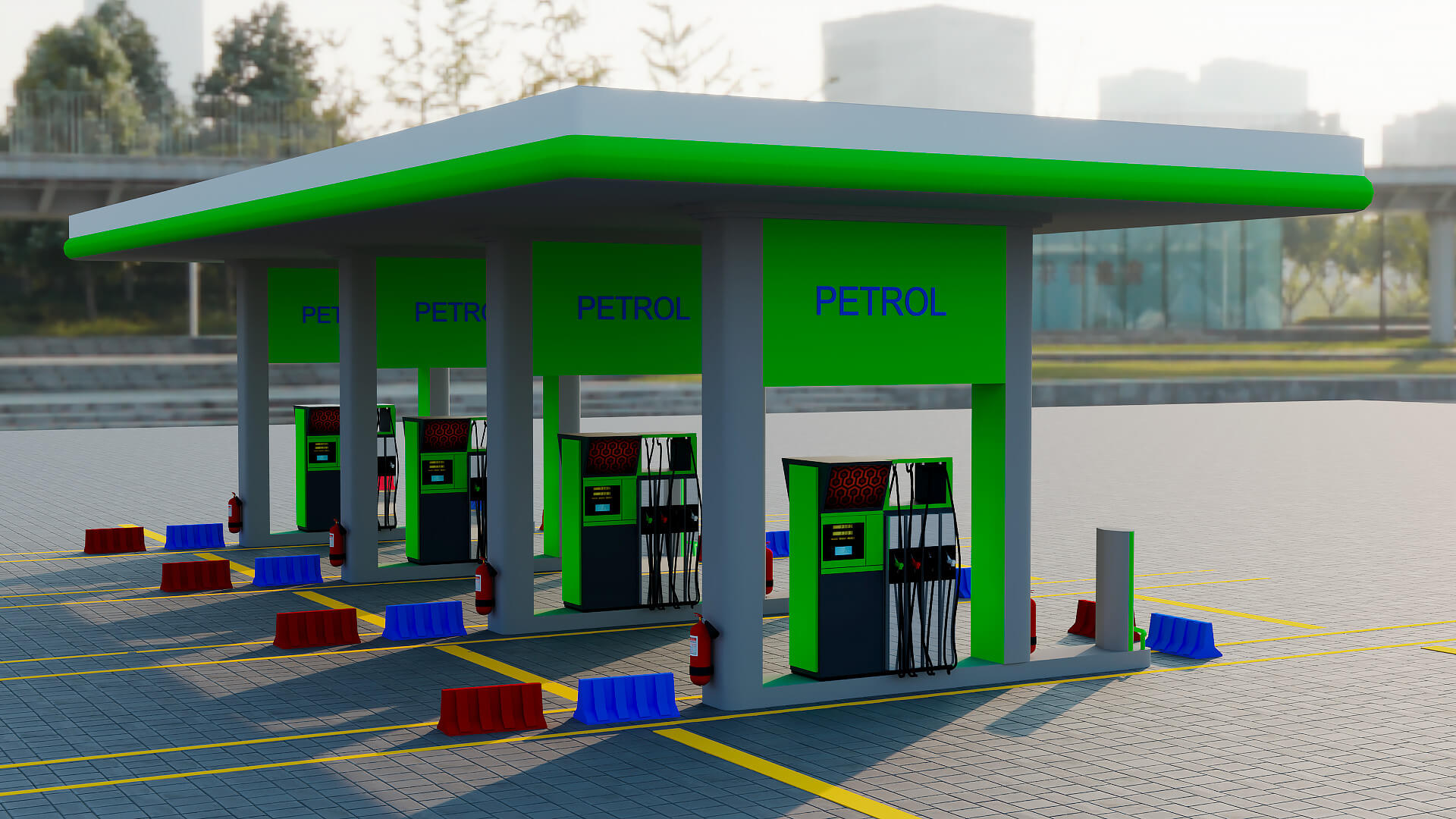 Gas Station Petrol Station - 3D Model by Shakurgo